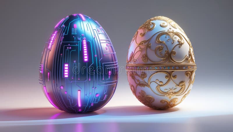 A High-tech Cyberpunk Egg and a Richly Decorated, Antique-inspired ...