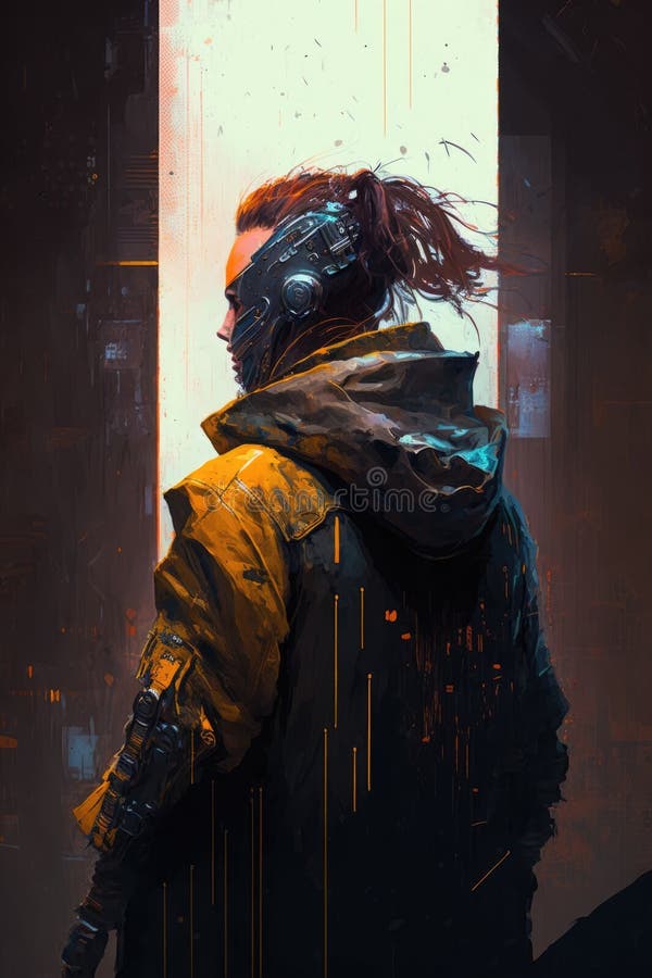 High-tech Cyberpunk Trickster Digital Art Poster AI Generation Stock ...