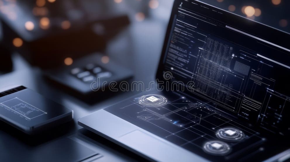 High-tech Cybersecurity Concept Featuring Chaotic Patterns and Advanced ...