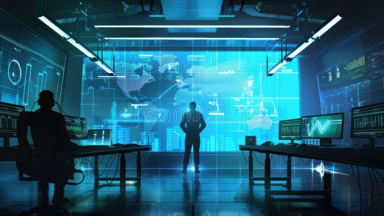 High-tech Cybersecurity Interface with Encrypted Data Protection. Stock ...