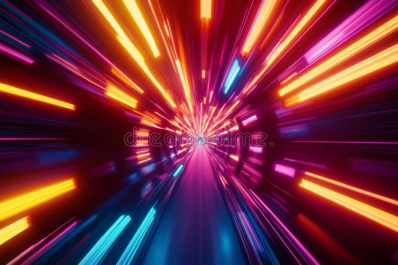A High-tech 3D Abstract Background Featuring a Complex Tunnel of ...