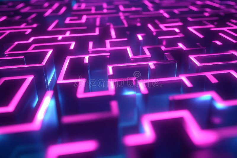 A High-tech 3D Abstract Background Featuring a Geometric Maze of ...