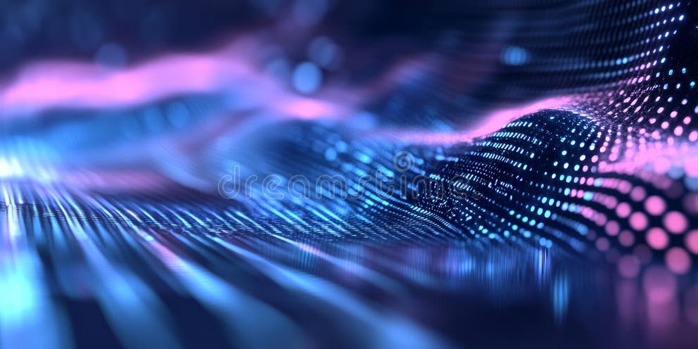 A High-tech 3D Abstract Background Featuring Glowing Holographic ...