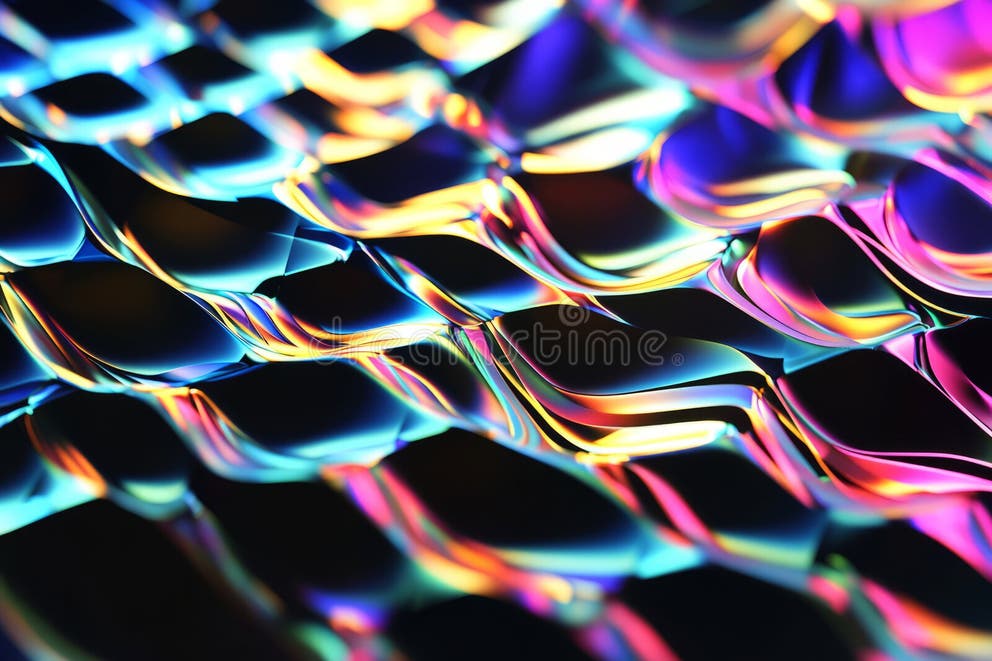 A High-tech 3D Abstract Background Showcasing an Endless Array of Interlocking Neon Prisms and ...