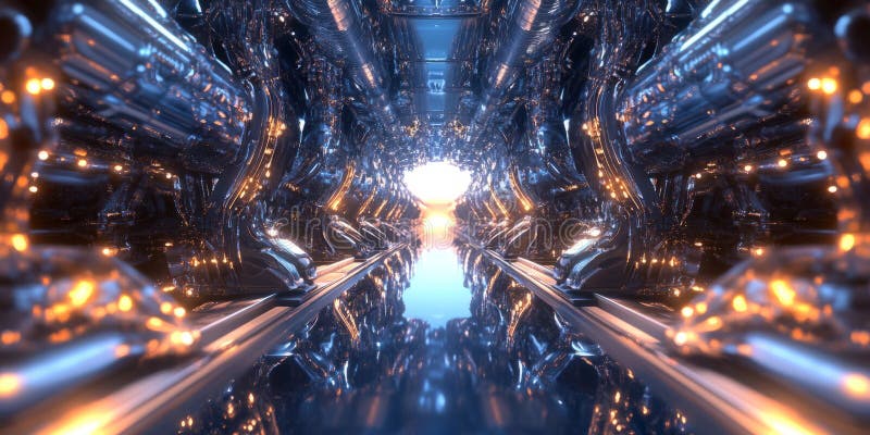 A High-tech 3D Background Depicting an Advanced Robotic Assembly Line ...