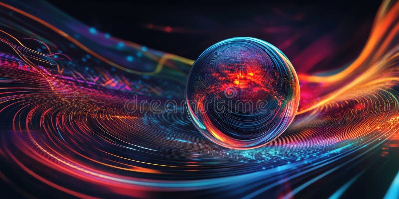 A High-tech 3D Background Depicting a Levitating, Spinning Metallic ...
