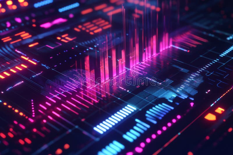 A High-tech 3D Background Featuring a Floating, Transparent Audio ...