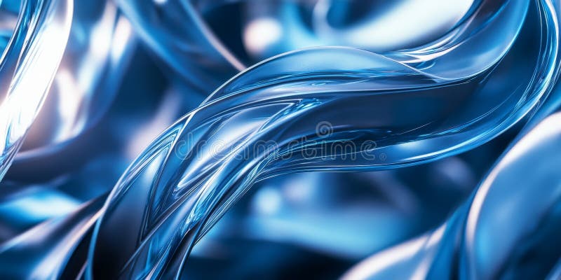 A High-tech 3D Background Featuring Glowing Twisted Ribbons in Shades ...