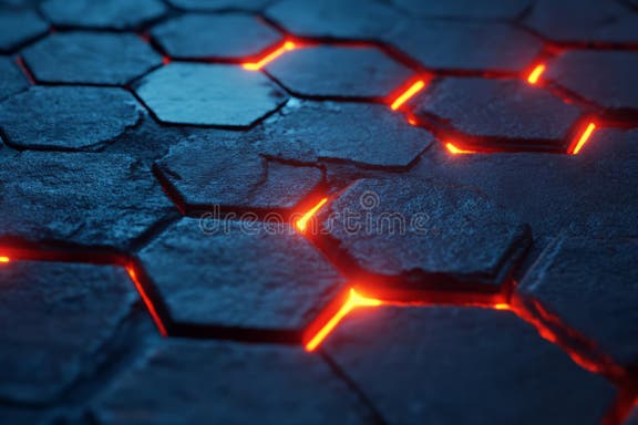 A High-tech 3D Background Featuring Hexagonal Tiles Arranged in a ...