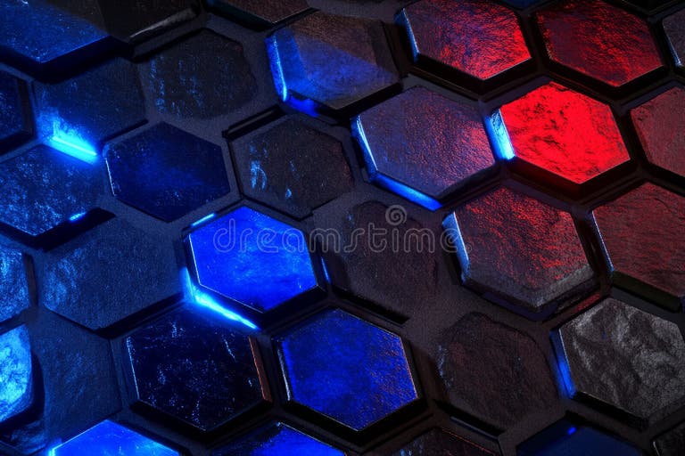 A High-tech 3D Background Featuring Hexagonal Tiles Arranged in a ...