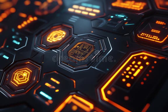 A High-tech 3D Background Featuring Interconnected Hexagonal Panels ...