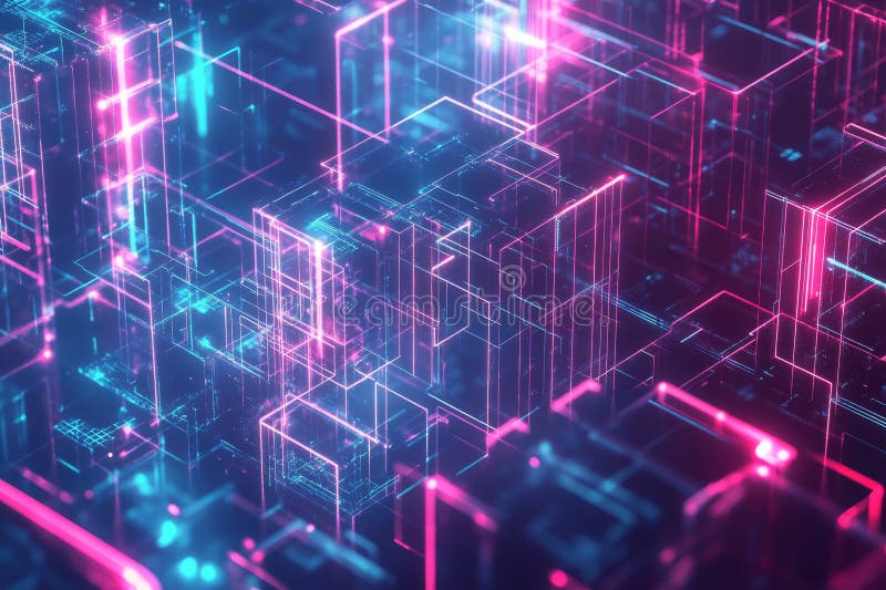 A High-tech 3D Background Featuring Layered Hexagonal Structures with ...