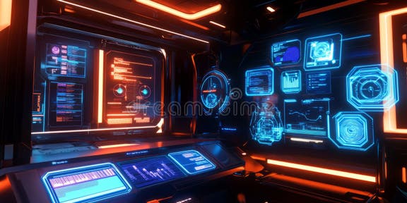 A High-tech 3D Background Showcasing an Advanced Holographic Interface ...