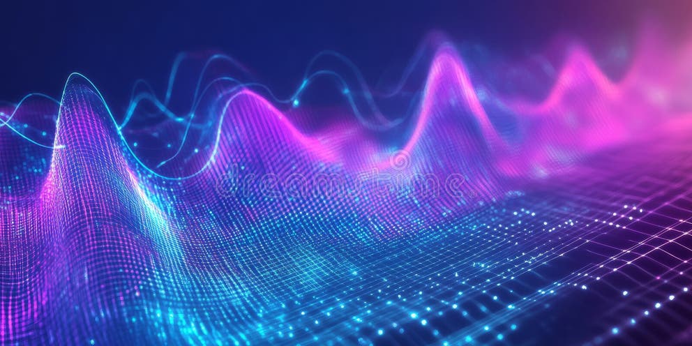 A High-tech 3D Background Showcasing a Floating Data Core, Pulsating ...