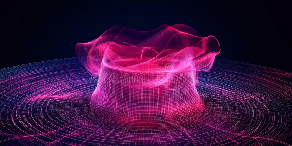 A High-tech 3D Background Showcasing a Floating Data Core, Pulsating ...
