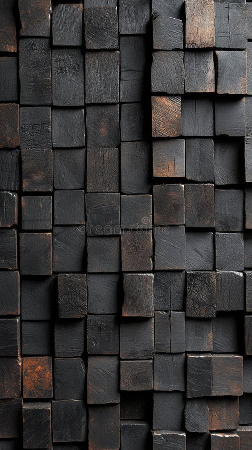 High Tech 3D Cube Wall Pattern with Dark Background and Offset Square ...