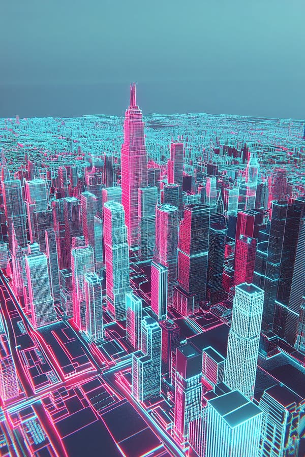 A High-tech 3D GIS Map Showing Wireless Data Transfer between Major ...