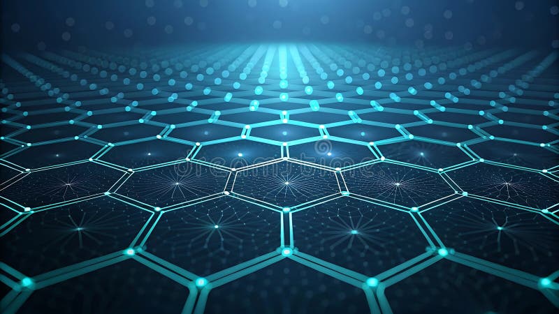 Futuristic Abstract Technology Background with 3D Hexagon and AI Cyber ...