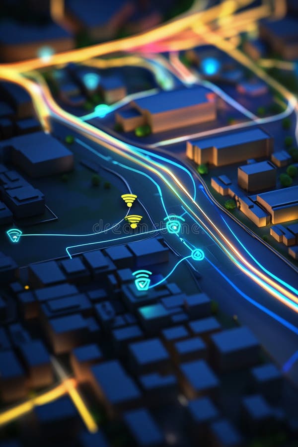 A High-tech 3D Map with Real-time Location Tracking and Glowing GIS ...