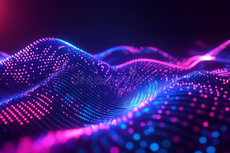 A High-tech 3D Music Background with Floating, Glowing Sound Waveforms ...