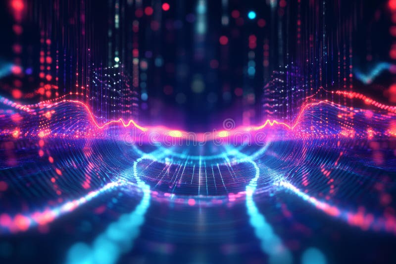 A High-tech 3D Music Background with Levitating, Glowing Audio ...