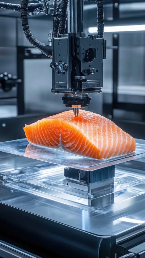 High-tech 3D Printer Creating Precise Salmon Fillet Layers in Modern ...