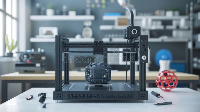 High-tech 3D Printer in Operation with Futuristic Design Model Stock ...