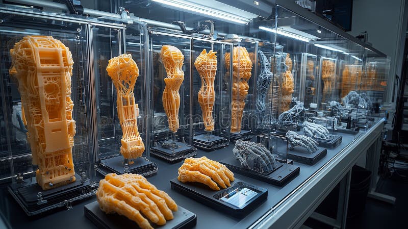 Futuristic 3d Printing Lab with Robotic Limb Prototypes Stock ...