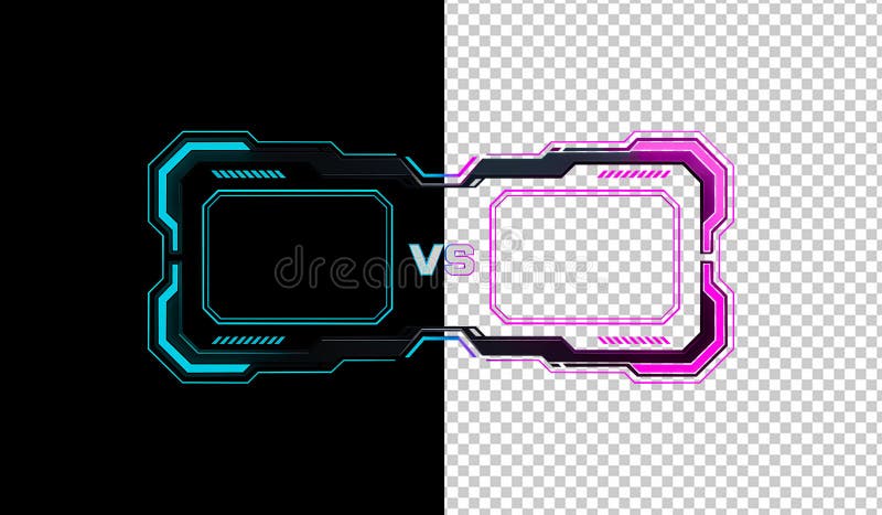 Esports Versus Overlay Frame, Neon Blue and Pink Battle Screen Template ...