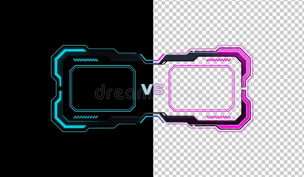 Esports Versus Overlay Frame, Neon Blue and Pink Battle Screen Template ...