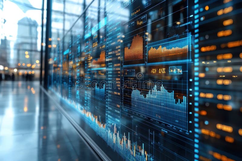 Advanced Financial Data Visualization in a Corporate Office during ...