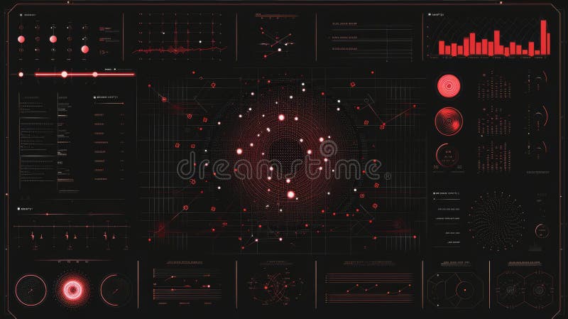 High-tech Data Analysis Dashboard with Cyber Elements Stock Image - Image of scifi ...