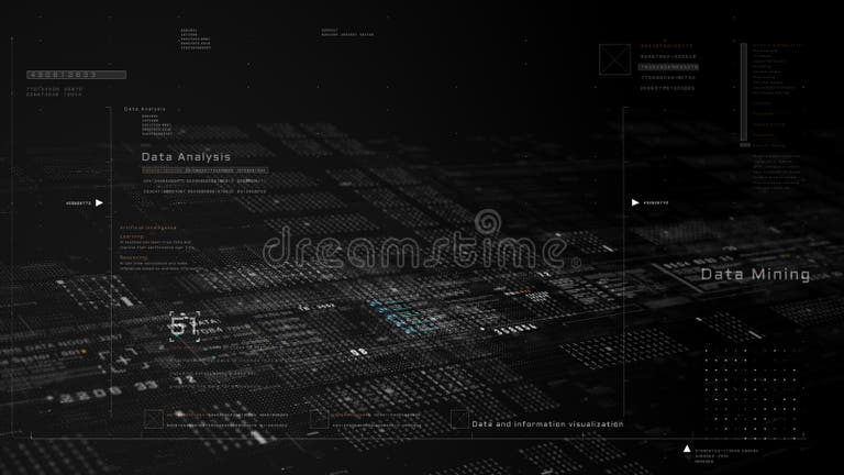 High-tech Data Analysis and Data Mining Digital Interface with Abstract ...