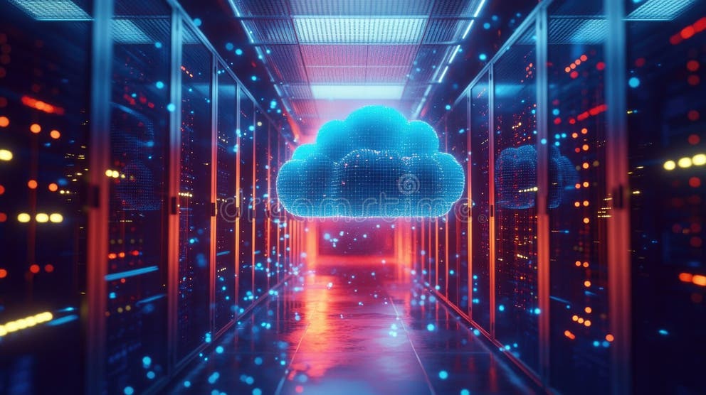 High-Tech Data Center with Advanced Cloud Computing Infrastructure and AI Capabilities Stock ...