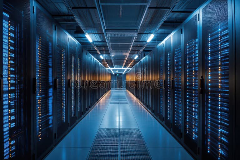 High-tech Data Center Facilities Operations and Infrastructure in a Modern Environment Stock ...