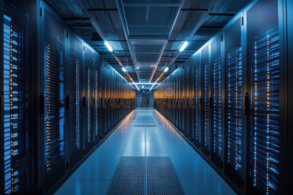 High-tech Data Center Facilities Operations and Infrastructure in a Modern Environment Stock ...