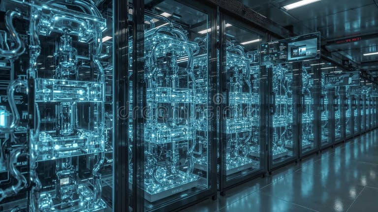 Futuristic Quantum Computing Data Center with Advanced Cooling Systems ...