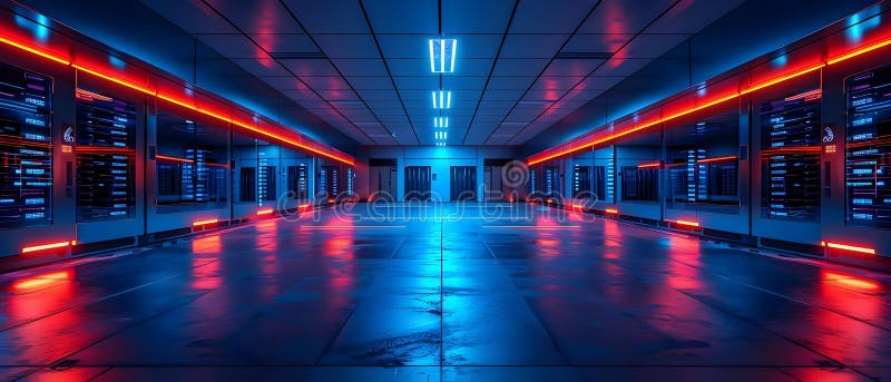 High-Tech Data Center Hub: Digital Security S Frontier. Concept Data ...