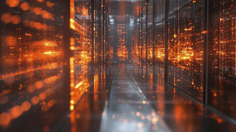 High-tech Data Center Security Breach Simulation Digital Art and ...