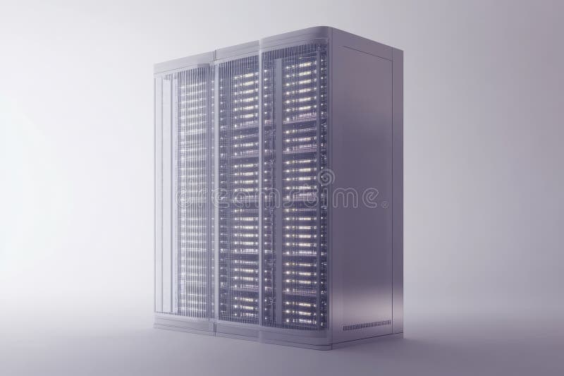 High-Tech Data Center Server Rack with Glowing Lights in Modern Digital ...