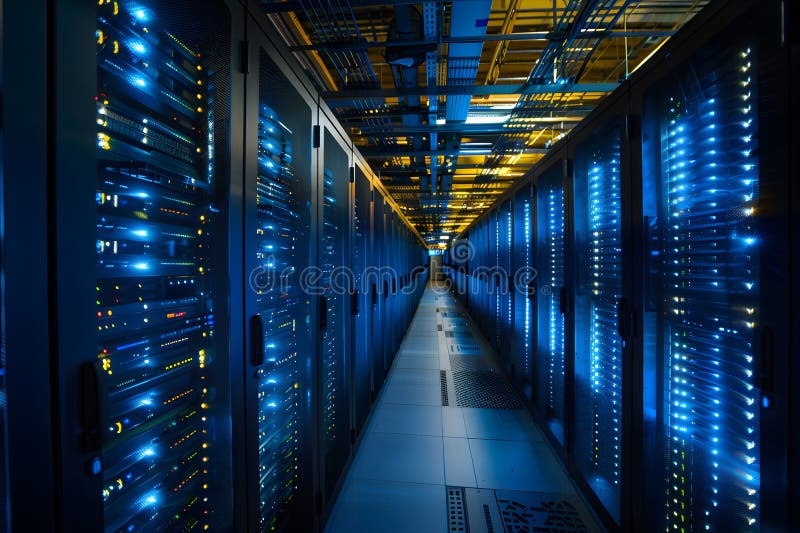 High-tech Data Center Server Room Stock Illustration - Illustration of ...