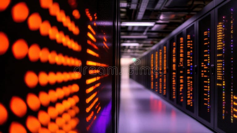 High-tech Data Center Servers with Dynamic Led Lights Stock Image ...