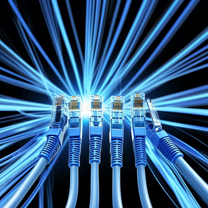 High-Tech Design with Diagonal Ethernet Cables and Transparent ...