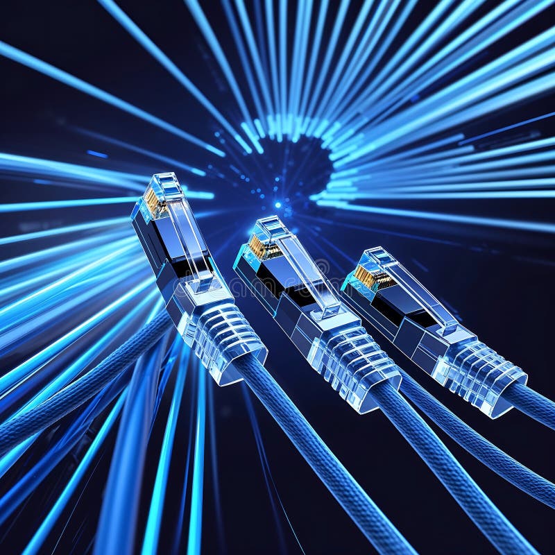 High-Tech Design with Diagonal Ethernet Cables and Transparent ...