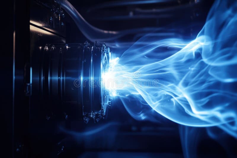 Advanced Technology Showcasing a Blue Plasma Emission from a High-tech ...
