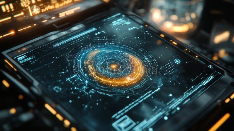 High-tech Device Projecting a Holographic Interface with Vibrant ...