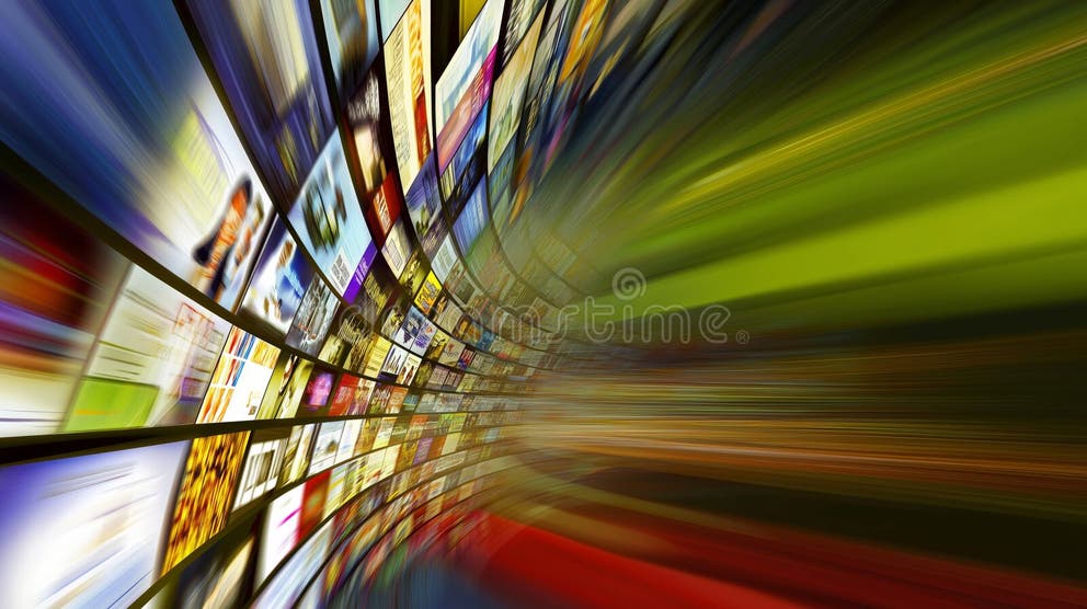 A High-tech Digital Background Featuring Multiple Floating Screens ...