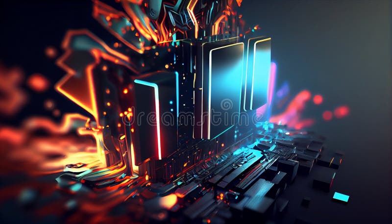 High Tech Digital Background Wallpaper Stock Illustration ...