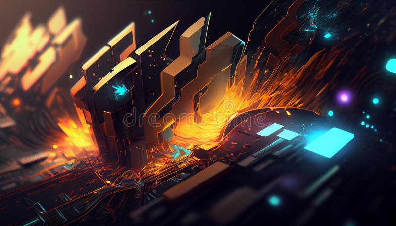 High Tech Digital Background Wallpaper Stock Illustration ...