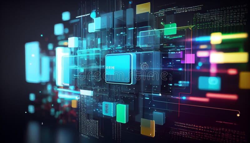 High Tech Digital Background Wallpaper Stock Illustration - Illustration of darkness, gaming ...